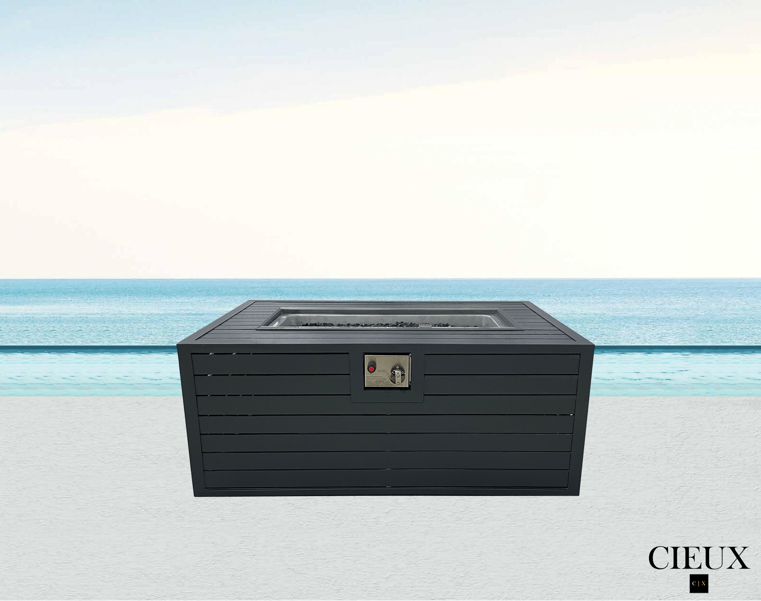 CIEUX Annency Outdoor Patio Aluminum Metal Rectangle Propane and ...