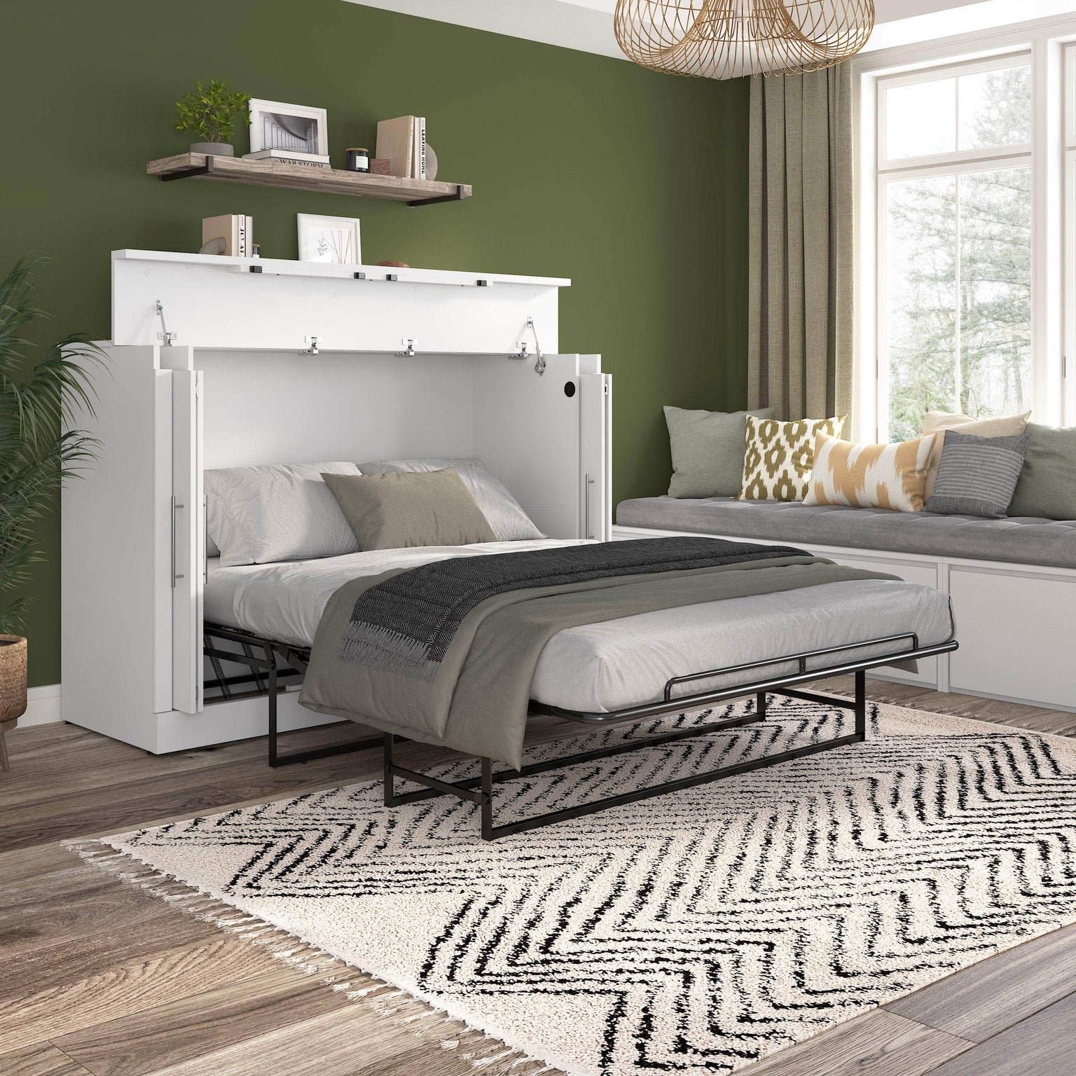 Sleep Chest Clifton Farmhouse Murphy Cabinet Bed in Auburn — Wholesale ...