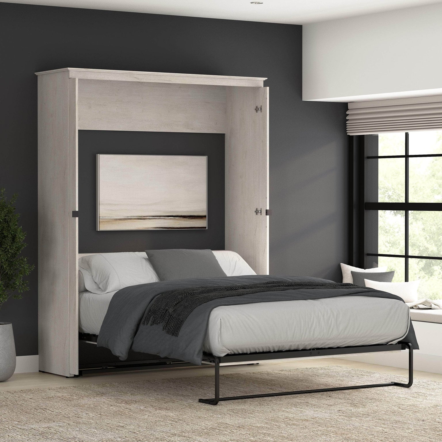 True Contemporary Heidi Brown Horizontal Murphy Wall Pull Down Sideways ...