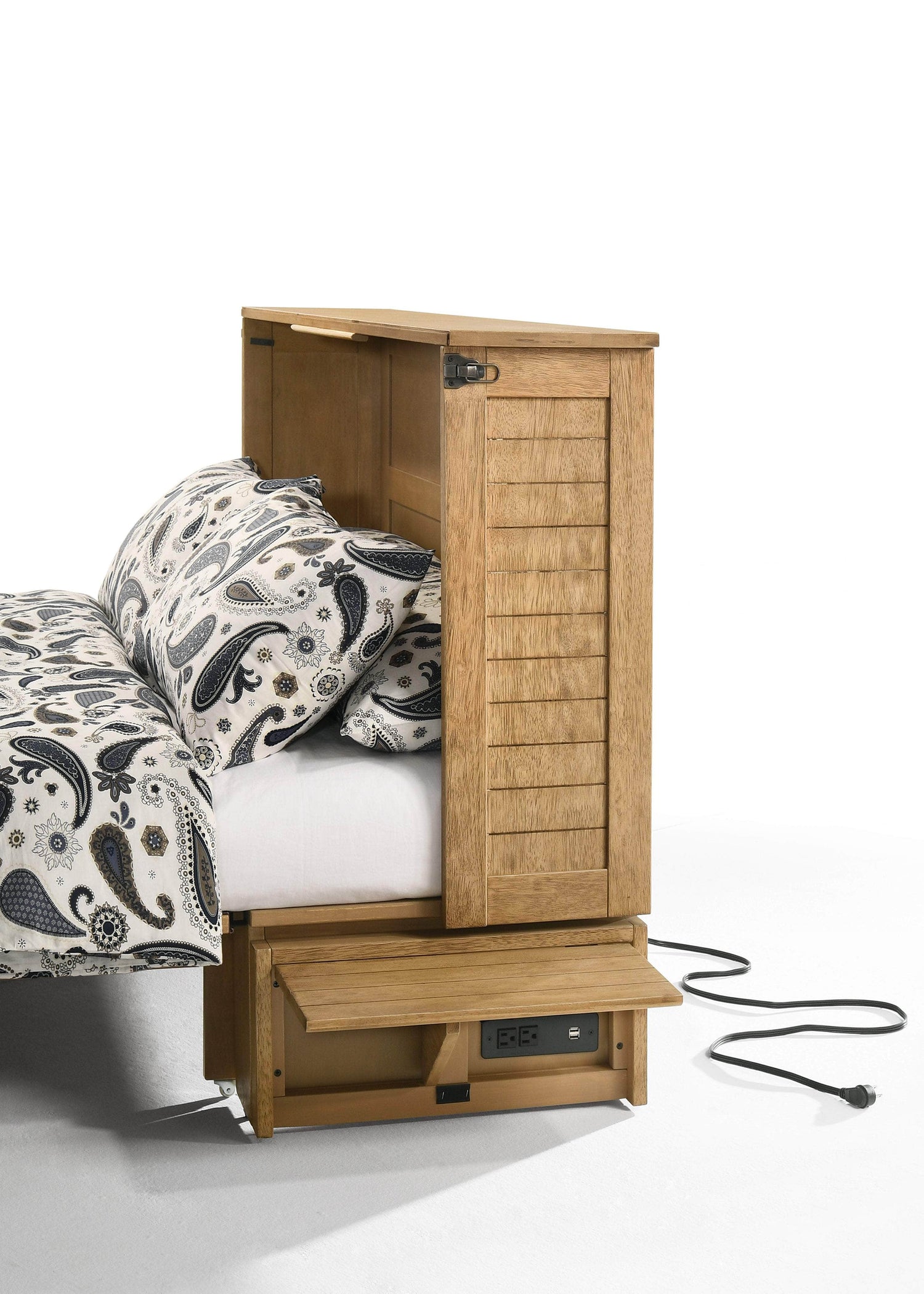 Night and Day Poppy Cabinet Murphy Bed with Queen Gel Memory Foam ...