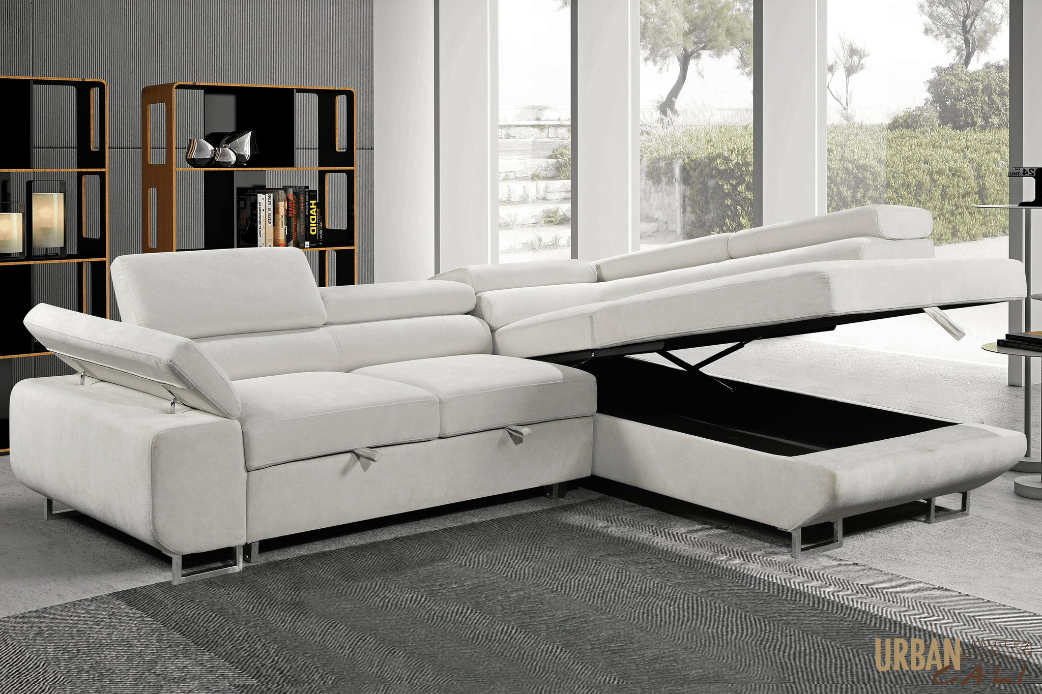 Urban Cali Hollywood Sleeper Sectional Sofa Bed with Adjustable ...
