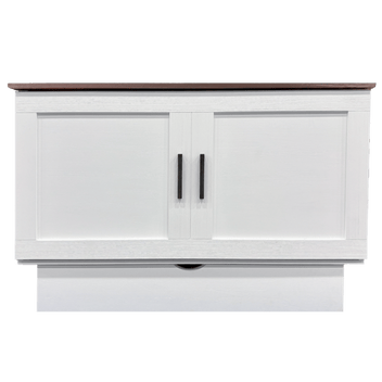 Sleep Chest Cape Cod Murphy Bed in Brushed White and Acacia — Wholesale ...