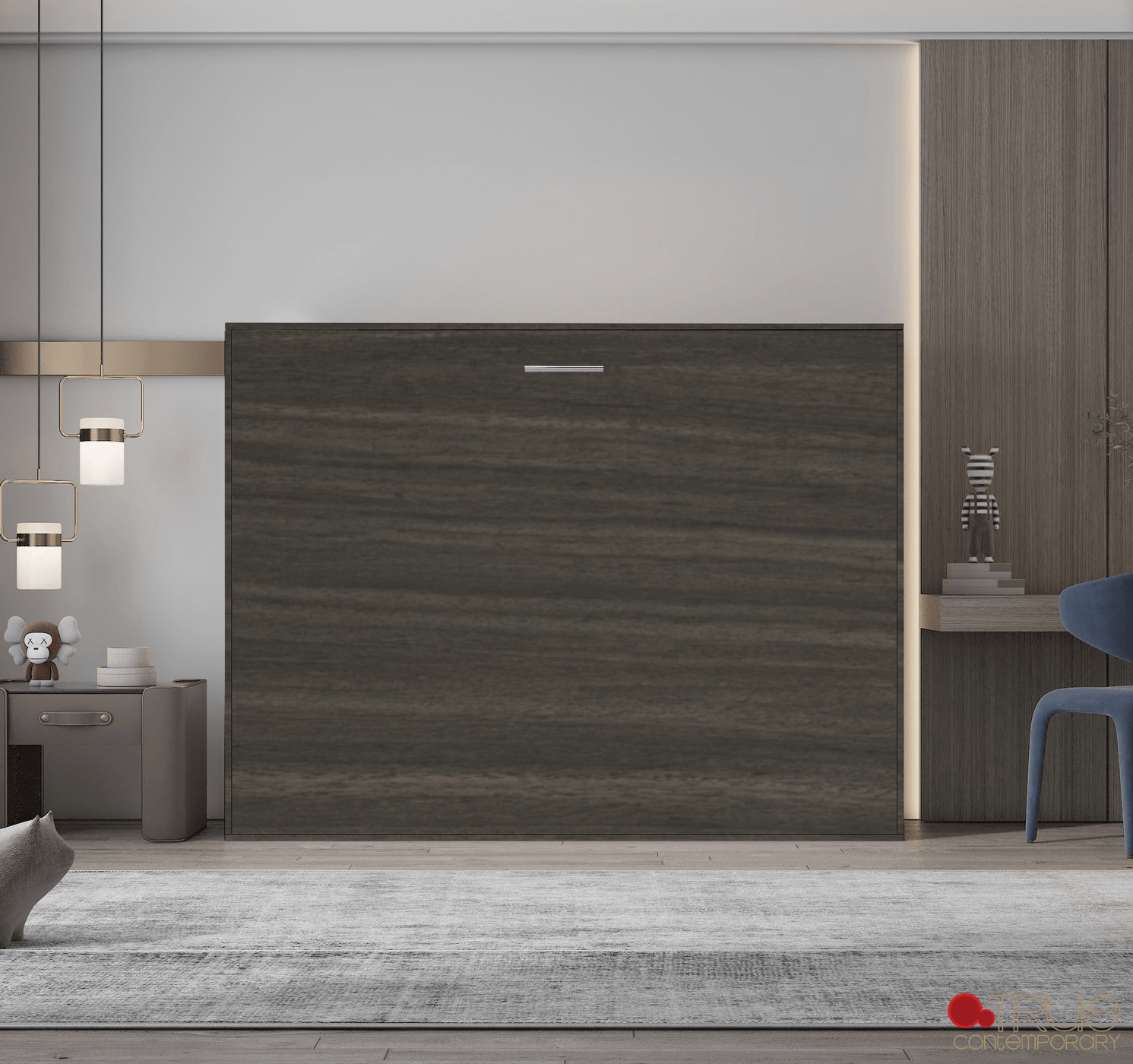 True Contemporary Heidi II Brown Horizontal Murphy Wall Pull Down ...