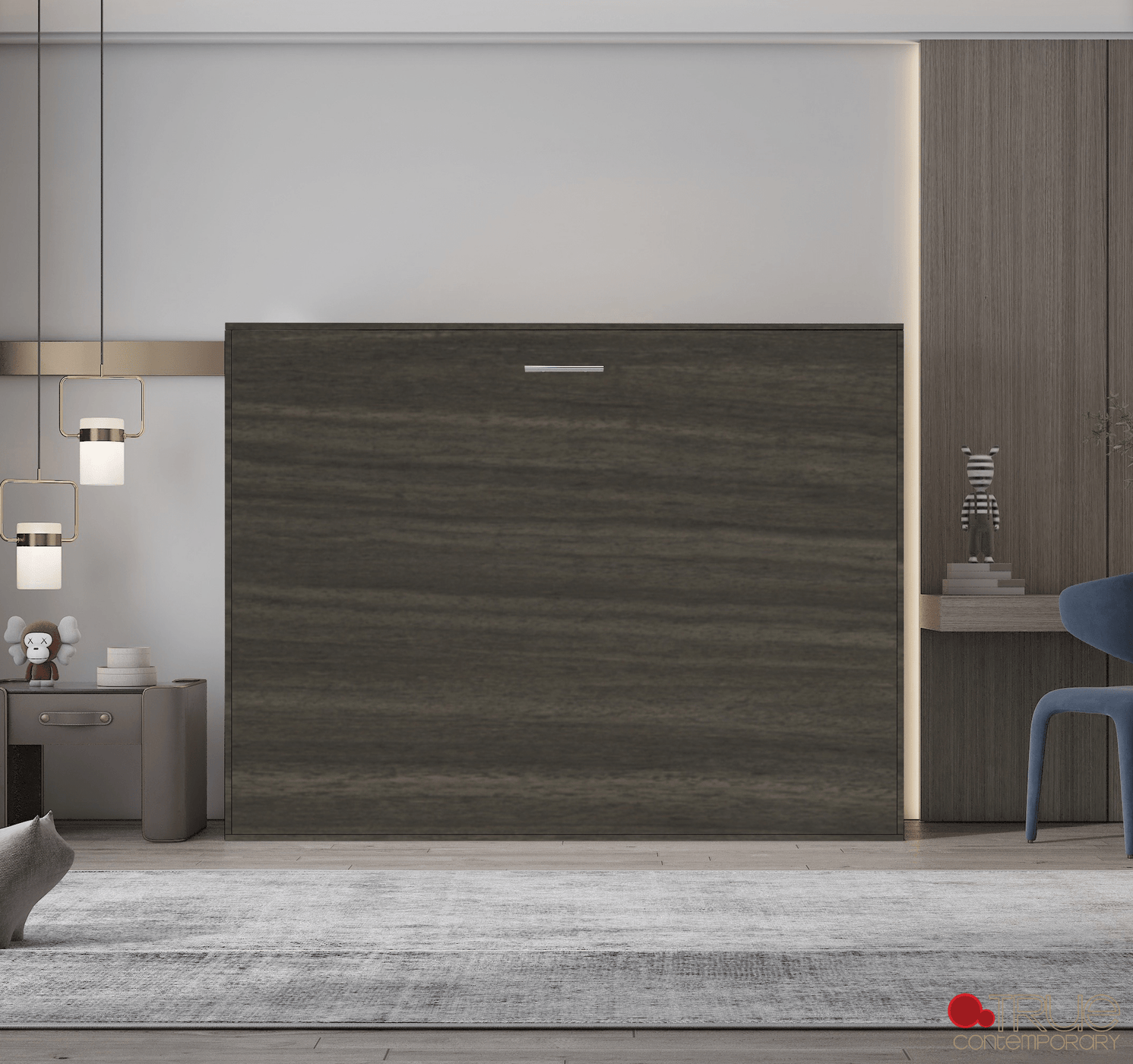 True Contemporary Heidi II Brown Horizontal Murphy Wall Pull Down ...