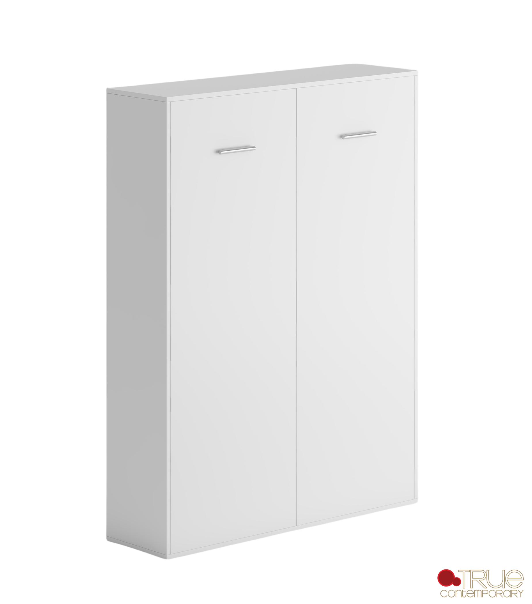 True Contemporary Wallie White Vertical Murphy Wall Pull Down Bed ...