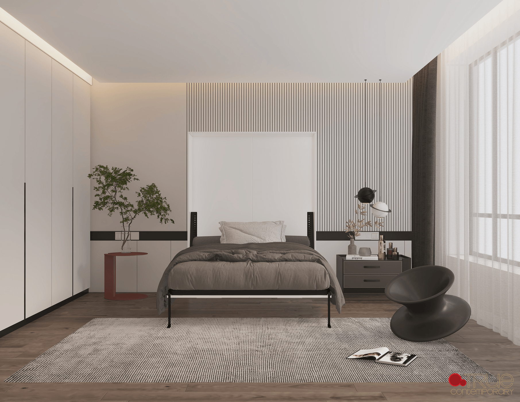 True Contemporary Wallie White Vertical Murphy Wall Pull Down Bed ...