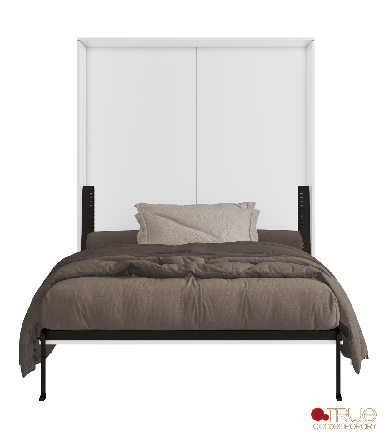 True Contemporary Wallie White Vertical Murphy Wall Pull Down Bed ...