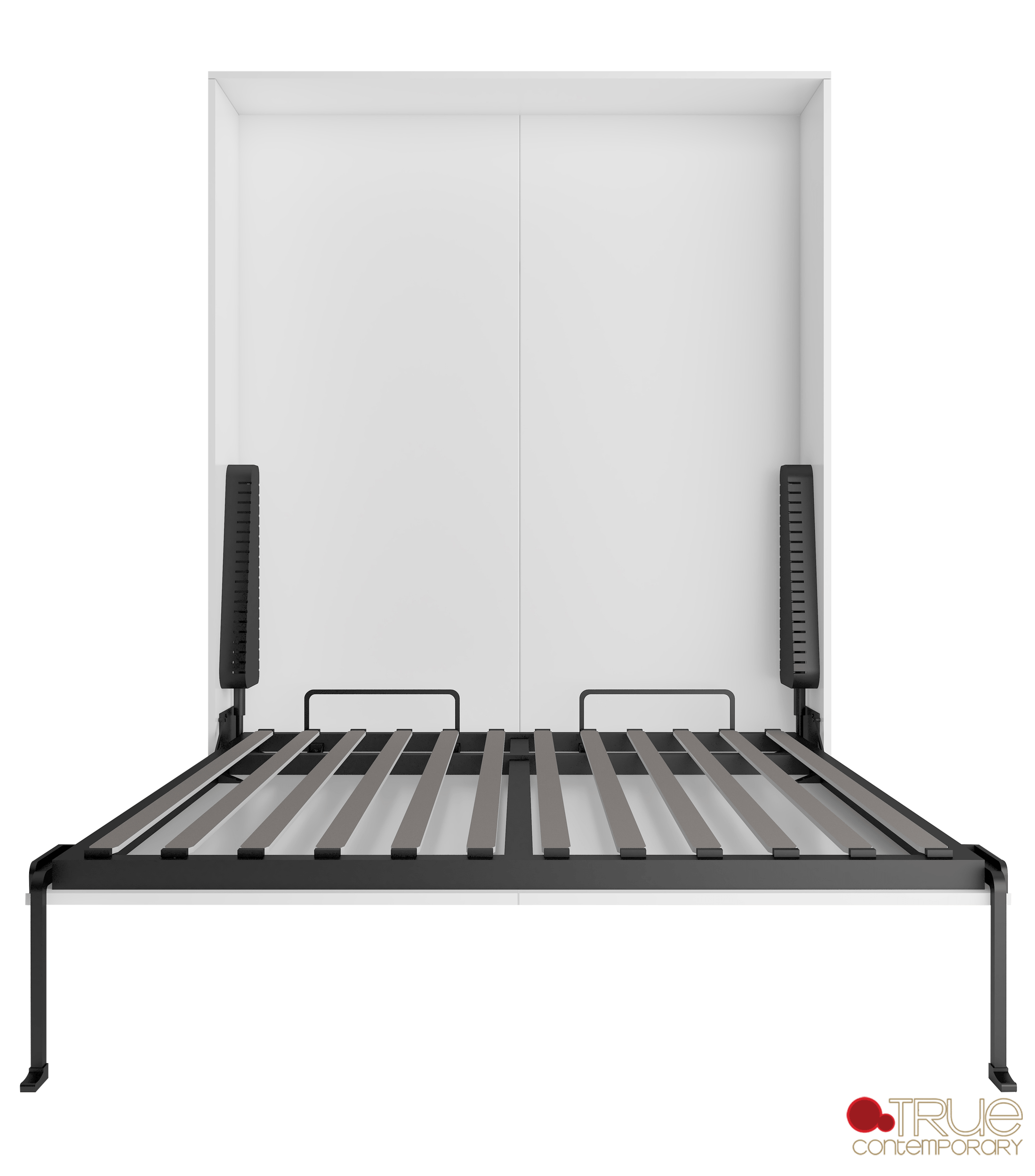 True Contemporary Wallie White Vertical Murphy Wall Pull Down Bed ...
