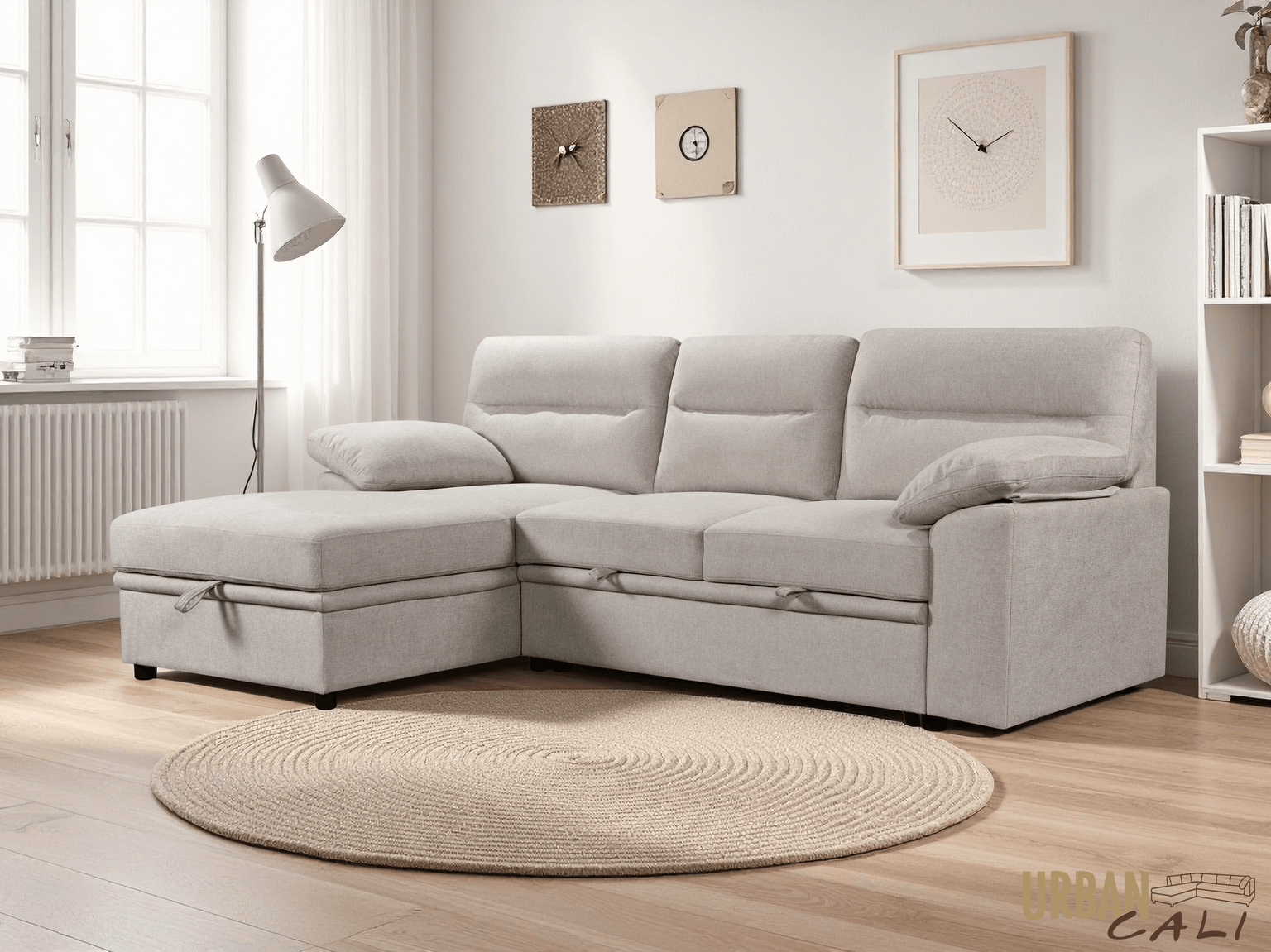 Urban Cali Hollywood Sleeper Sectional Sofa Bed with Adjustable ...