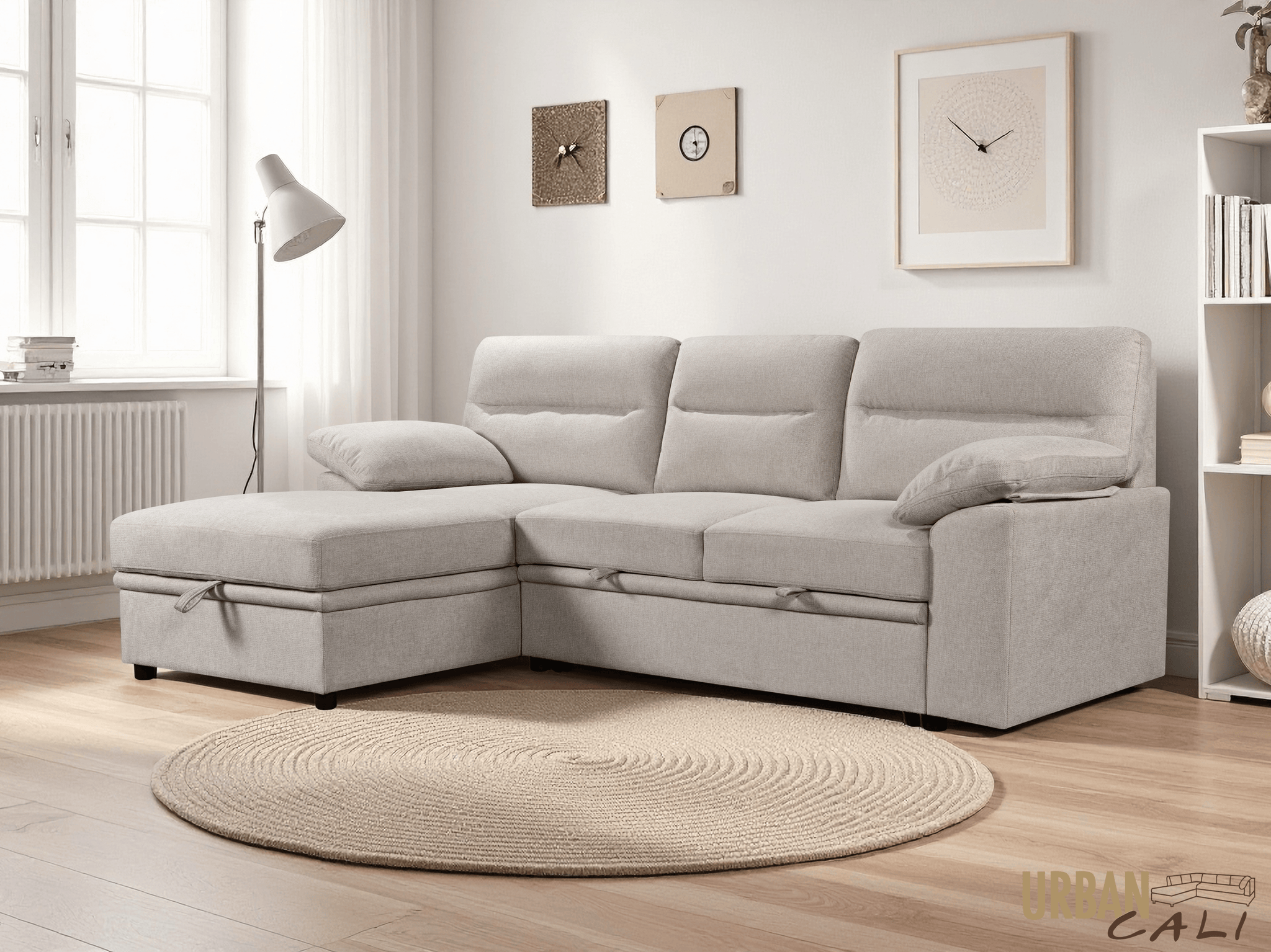 Urban Cali Hollywood Sleeper Sectional Sofa Bed with Adjustable ...