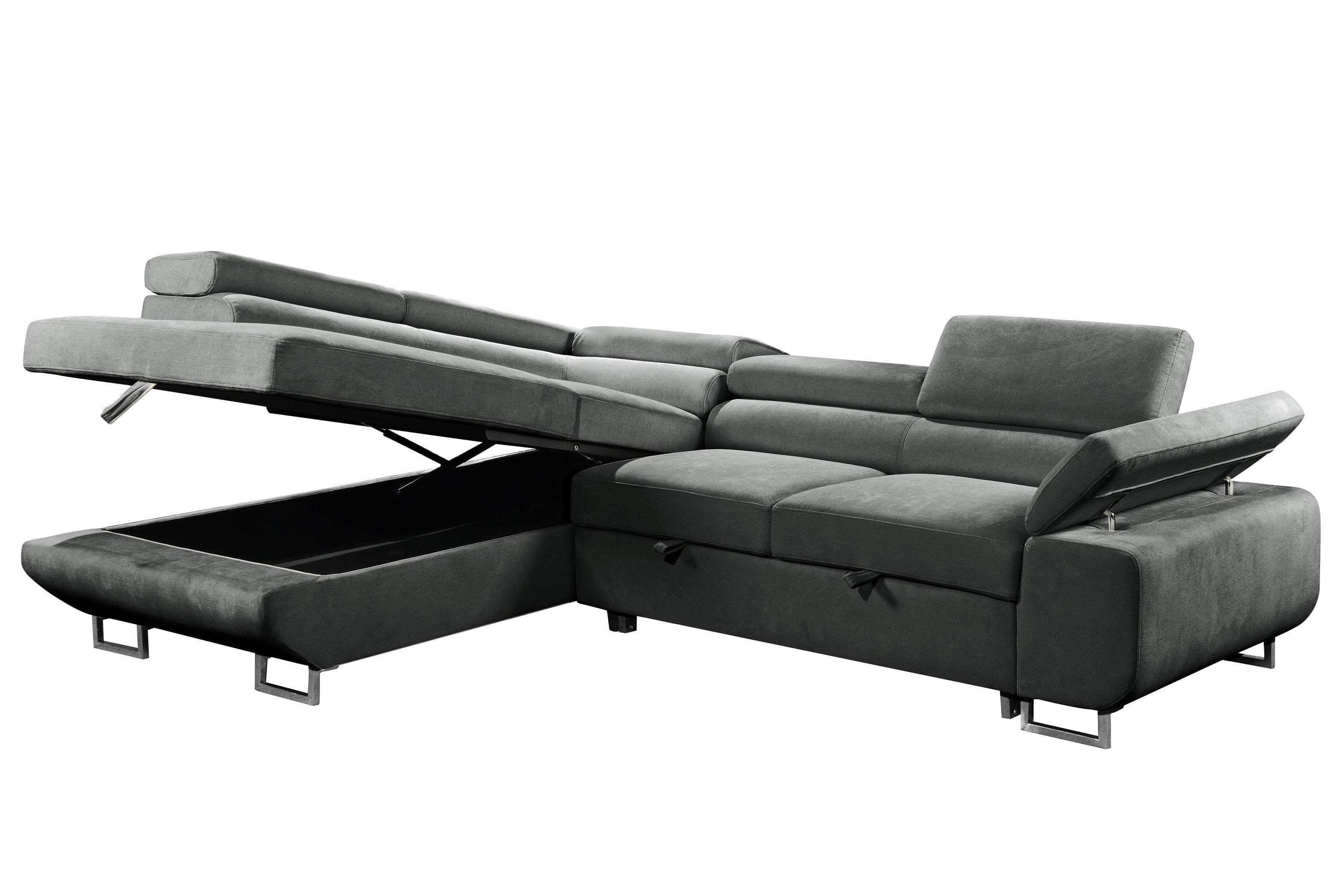 Urban Cali Hollywood Sleeper Sectional Sofa Bed with Adjustable ...