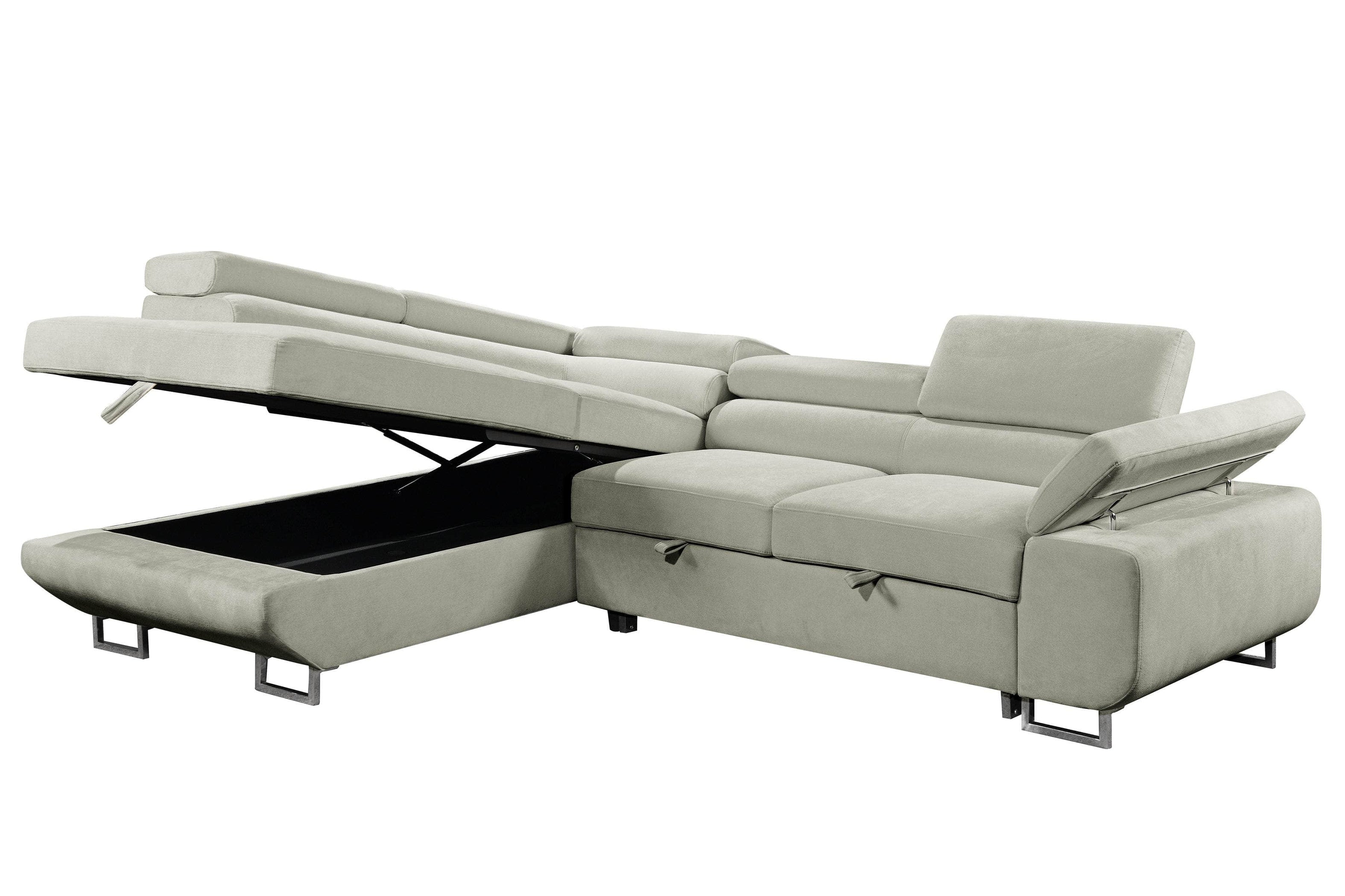 Urban Cali Hollywood Sleeper Sectional Sofa Bed with Adjustable ...