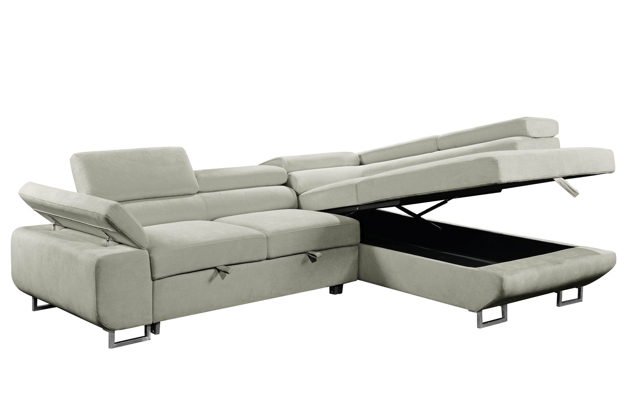 Urban Cali Hollywood Sleeper Sectional Sofa Bed with Adjustable ...