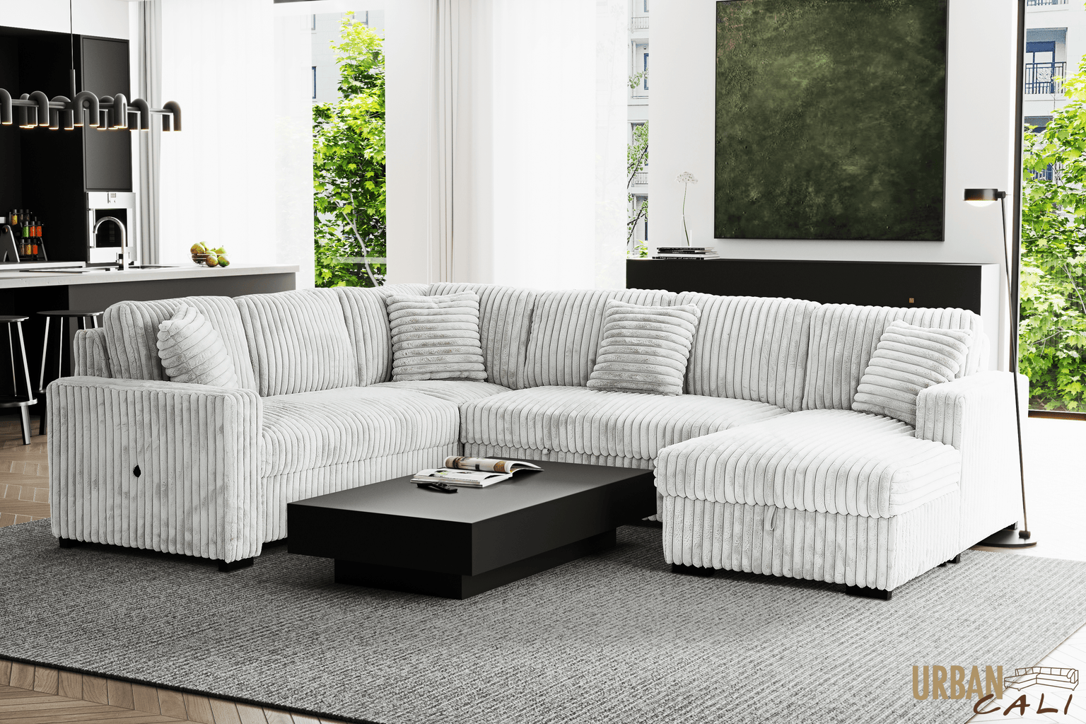 Urban Cali Hollywood Sleeper Sectional Sofa Bed with Adjustable ...