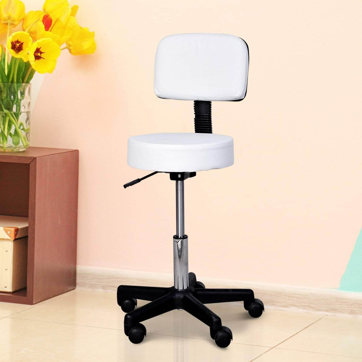 Homcom Salon Adjustable Massage Therapist Massage Swivel Stool on ...