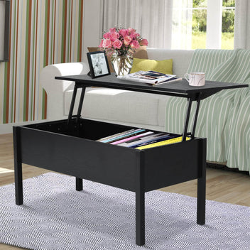 Homcom 39 Inch Modern Rectangular Lift Top Coffee Table with Storage ...