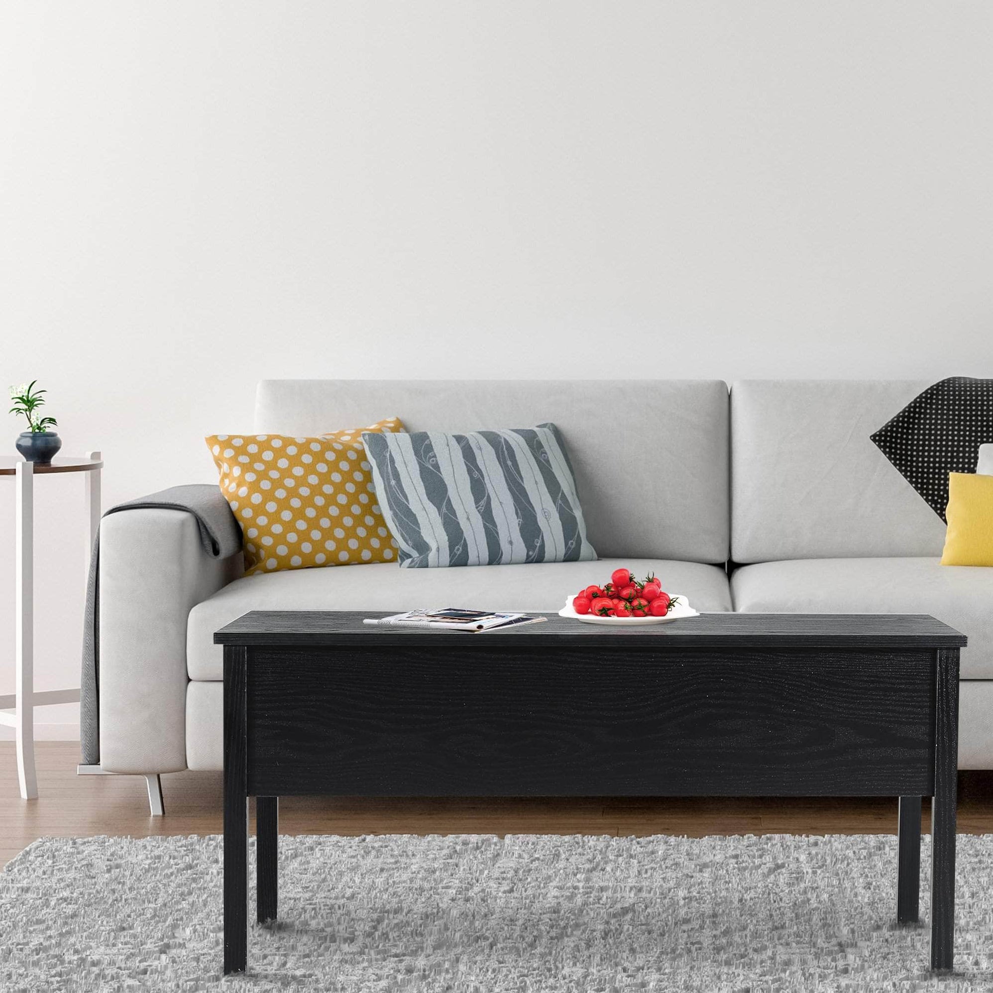 Homcom 39 Inch Modern Rectangular Lift Top Coffee Table with Storage ...