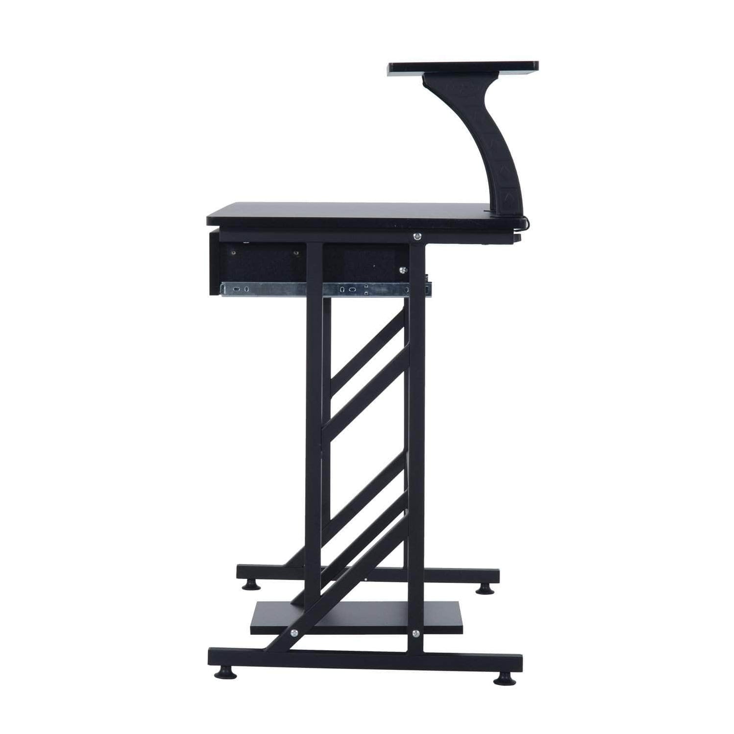 Homcom Portable Computer Desk Workstation with Keyboard Tray in Black ...