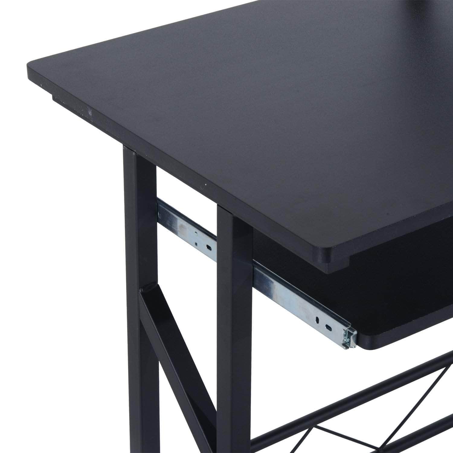 Homcom Portable Computer Desk Workstation with Keyboard Tray in Black ...