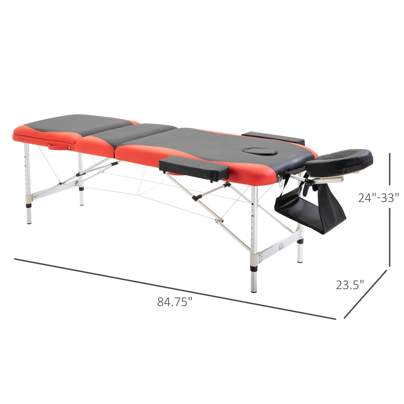 Homcom 84 Inch Deluxe Portable Folding Adjustable Massage Table Bed ...