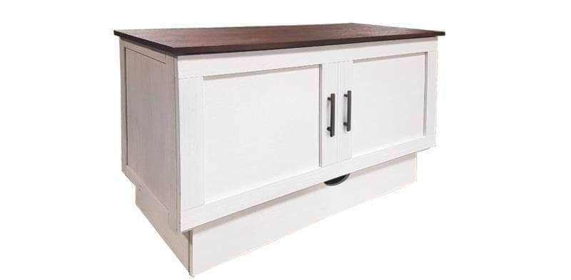 Sleep Chest Cape Cod Murphy Bed in Brushed White and Acacia — Wholesale ...