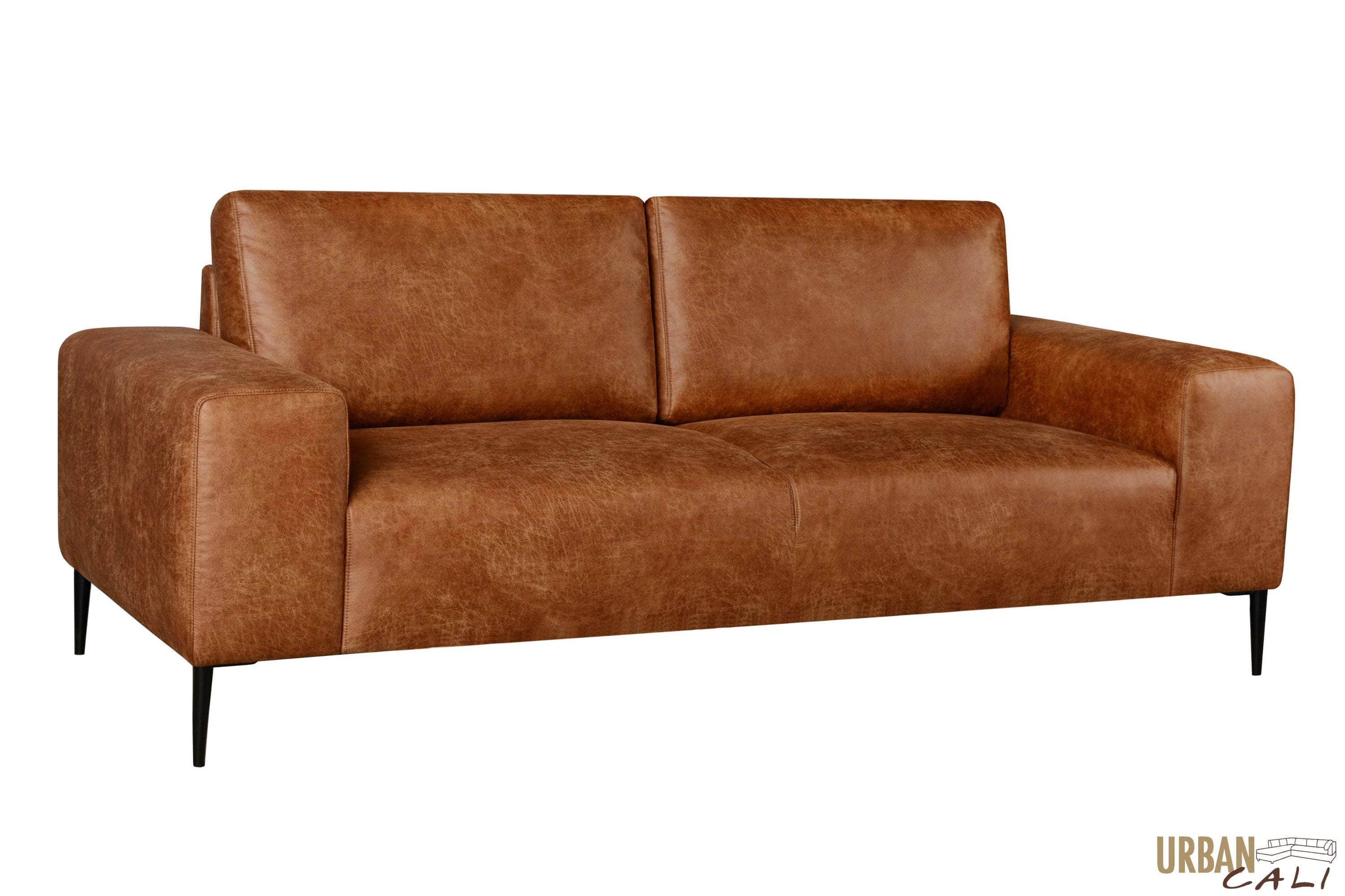 Urban Cali Fresno 2 Piece Sofa and Loveseat Set in Rustic Light Brown ...